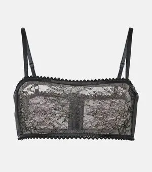 Wardrobe.NYC Floral Lace Bralette - Black