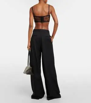 Wardrobe.NYC Floral Lace Bralette - Black