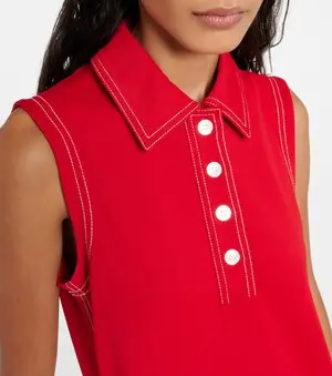 Tory Burch Contrast Stitch Polo Minidress