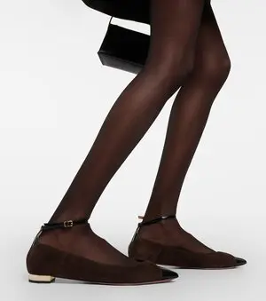 AQUAZZURA Pinot Suede Ballet Flats