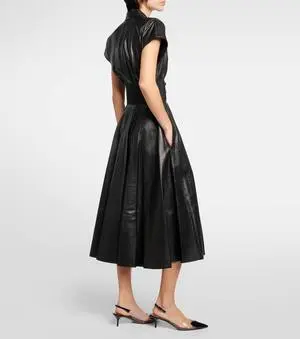 Alaïa Belted Leather Midi Dress