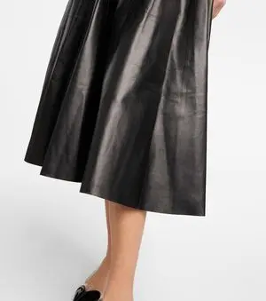 Alaïa Belted Leather Midi Dress