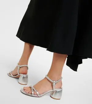 GIANVITO ROSSI Cassis Metallic Leather Sandals