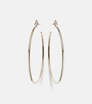 ANITA KO 18kt Yellow Hoop Earrings With Diamonds - Gold