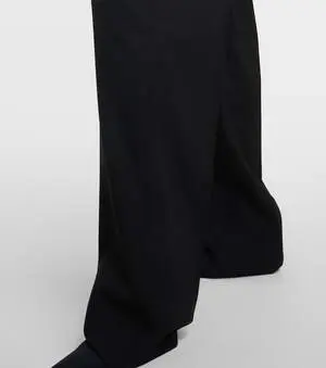 Balenciaga Mid-rise Wool Wide-leg Pants