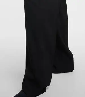 Balenciaga Mid-rise Wool Wide-leg Pants