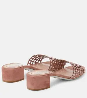 Rene Caovilla Embellished Suede Mules