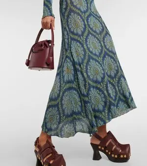 Etro Printed Off-shoulder Midi Dress
