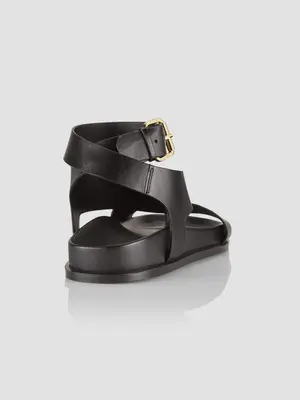 A.emery Jalen Leather Ankle-wrap Sandals - Black