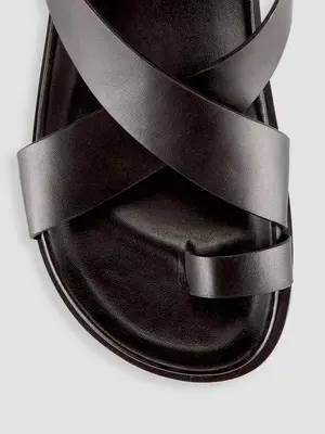 A.emery Jalen Leather Ankle-wrap Sandals - Black