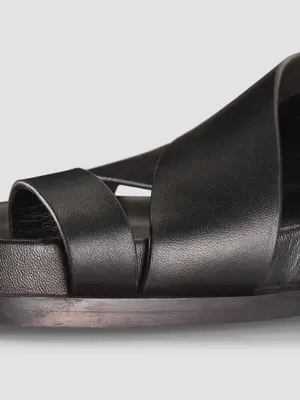 A.emery Jalen Leather Ankle-wrap Sandals - Black