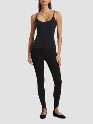 LESET Pointelle-knit Classic Tank - Black