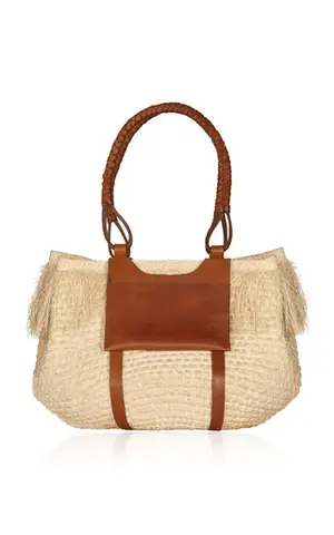 Johanna Ortiz Eclipse Solar Raffia And Leather Tote Bag - Neutral
