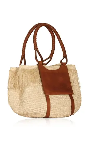 Johanna Ortiz Eclipse Solar Raffia And Leather Tote Bag - Neutral