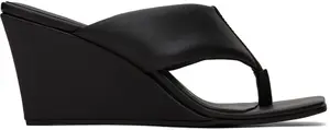 ST. AGNI St. Agni Thong Wedge Heeled Sandals - Black