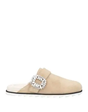 ROGER VIVIER Suede Mules With Embellished Buckle