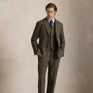 Ralph Lauren Plaid Wool Tweed Suit Trousers - Loden Multi