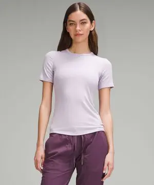 Lululemon Hold Tight Fitted Short-Sleeve Shirt Lilac Ether