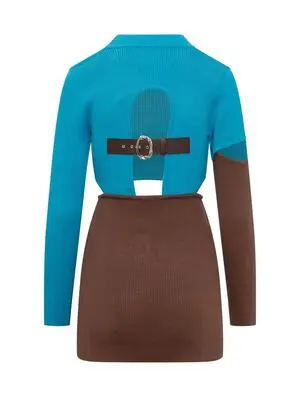 Andersson Bell Cut-out Long-sleeve Dress - Brown