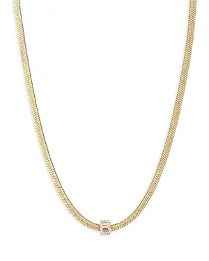 Ettika Initial Herringbone Chain Necklace - B