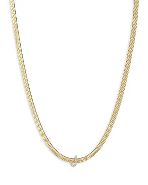 Ettika Initial Herringbone Chain Necklace - J