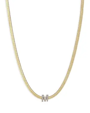 Ettika Initial Herringbone Chain Necklace - M