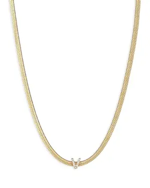 Ettika Ettika Initial Herringbone Chain Necklace V