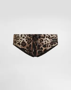 Dolce & Gabbana Leopard Print Swim Briefs - Animal Print
