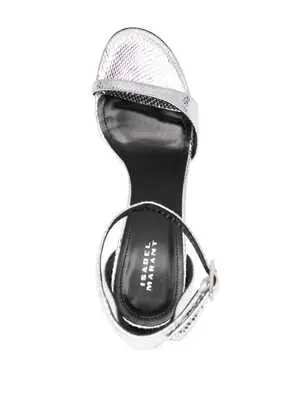 Isabel Marant Étoile Ailisa 80mm Leather Sandals - Silver