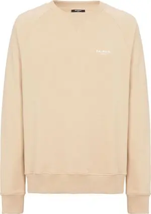 Balmain Cotton Flocked Logo Sweatshirt