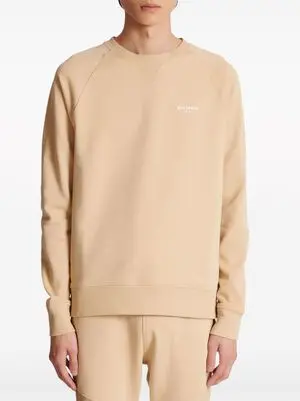 Balmain Cotton Flocked Logo Sweatshirt