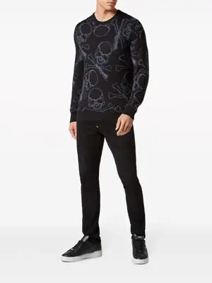 Philipp Plein Skull And Bones Jacquard Jumper