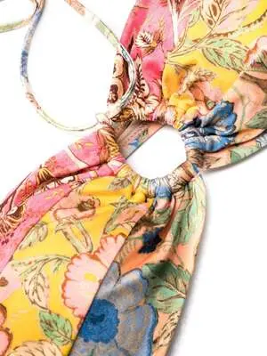 Zimmermann Junie Floral-print Halterneck Bikini