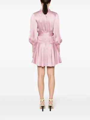 Zimmermann Long Sleeve Wrap Silk Minidress