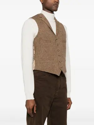 Polo Ralph Lauren Herringbone Wool Waistcoat - Brown