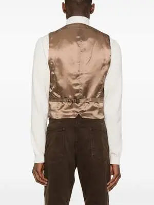 Polo Ralph Lauren Herringbone Wool Waistcoat - Brown