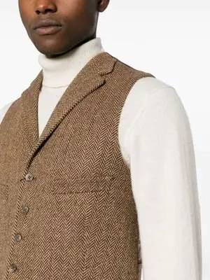 Polo Ralph Lauren Herringbone Wool Waistcoat - Brown