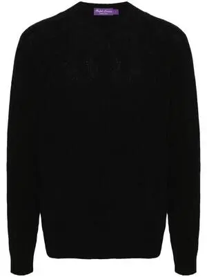 Ralph Lauren Purple Label Cable-knit Jumper - Black