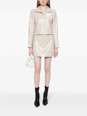 COURREGES Logo-appliqué Mini Skirt - Neutrals
