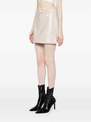 COURREGES Logo-appliqué Mini Skirt - Neutrals