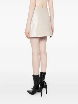 COURREGES Logo-appliqué Mini Skirt - Neutrals