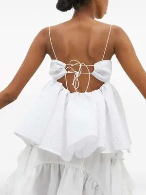 Cecilie Bahnsen Selena Matelassé Top - White