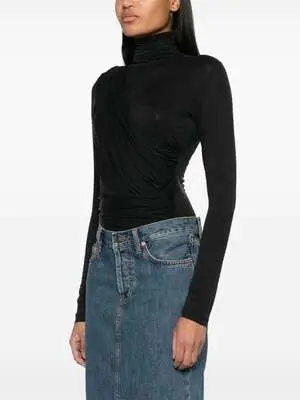 Gauge81 Drape-panel Ruched Bodysuit - Black