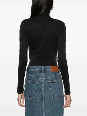 Gauge81 Drape-panel Ruched Bodysuit - Black