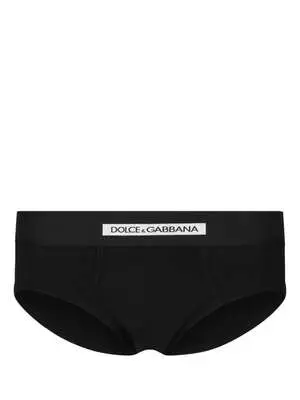 Dolce & Gabbana Logo-waistband Jersey Trunks - Black