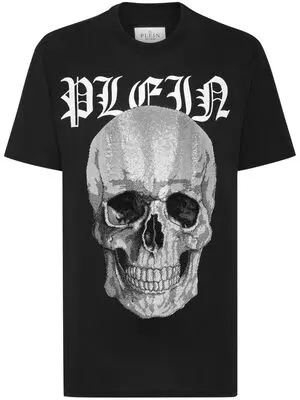 Philipp Plein Crystal-embellished Cotton T-shirt - Black