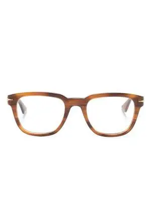 Montblanc Logo-engraved Rectangle-frame Eyeglasses - Brown