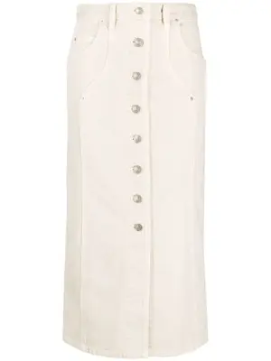 MARANT ETOILE Vandy Midi Denim Skirt - Neutrals
