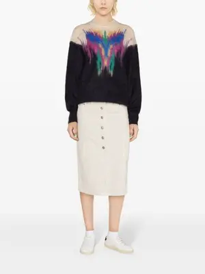 MARANT ETOILE Vandy Midi Denim Skirt - Neutrals