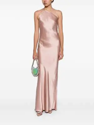 Michelle Mason One-shoulder Silk Gown - Pink